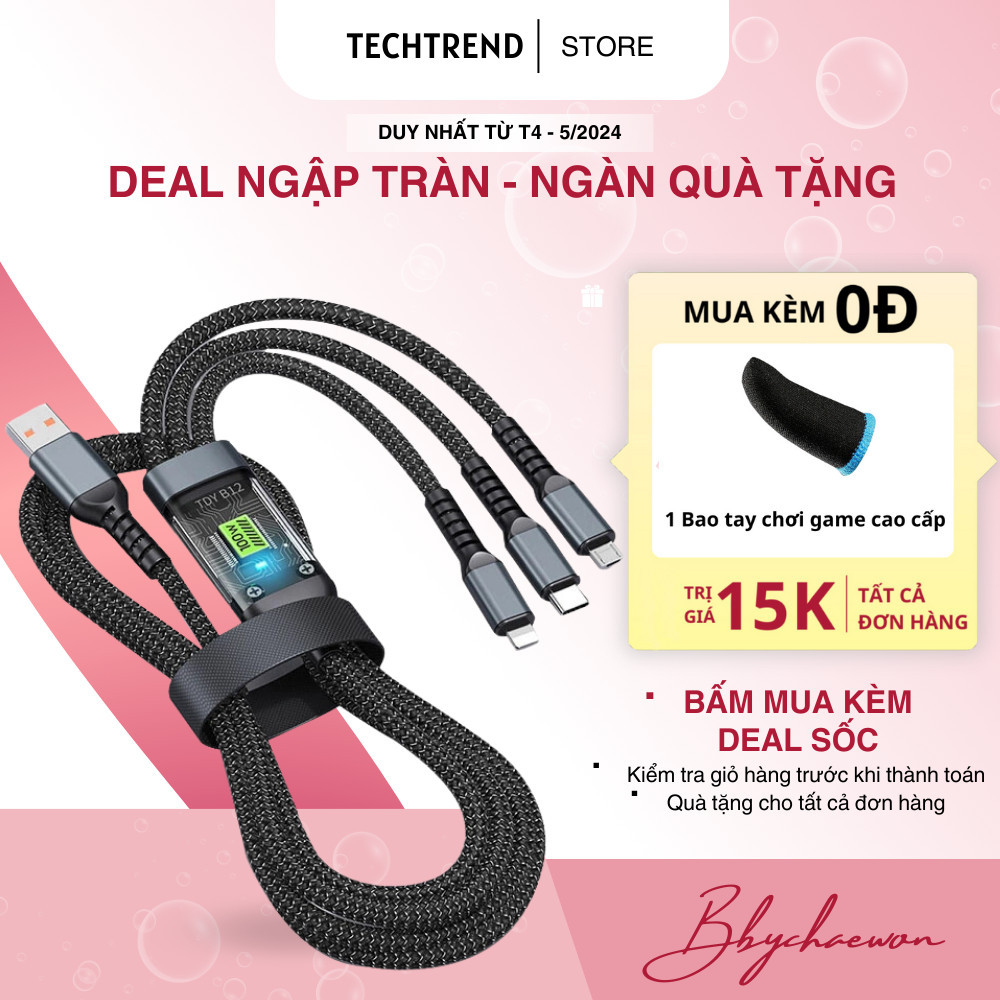 Dây Cáp Sạc Nhanh pd100w pd100w Màn Hình Kỹ Thuật Số 3 Cho apple android - Techtrend Store ...