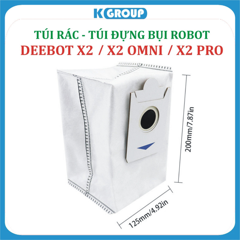 Túi chứa rác dành cho thùng rác tự động Robot Ecovacs Deebot X2 Omni ...