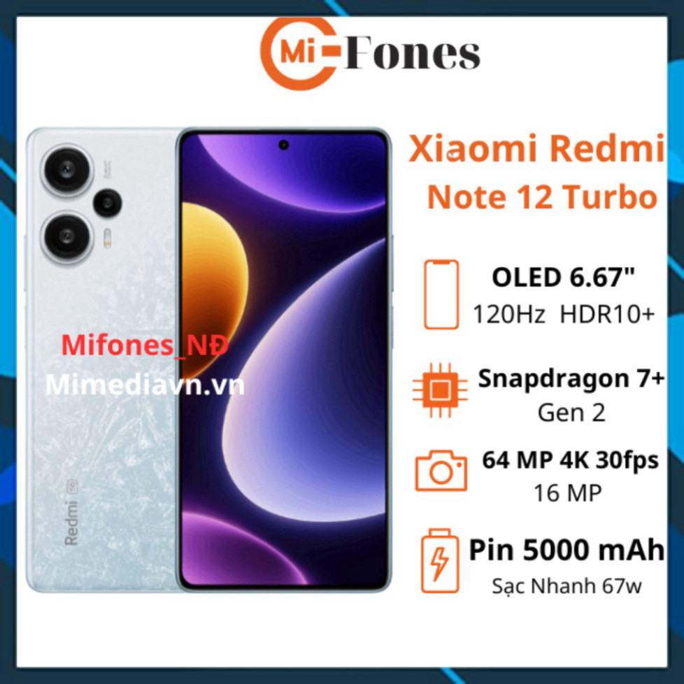 Điện thoại Xiaomi Redmi Note 12 Turbo Snapdragon 7+ Gen 2 Mifones - hàng chính hãng | Shopee ...
