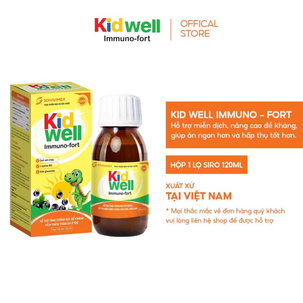 Kid Well Immuno-Fort - Hỗ trợ tăng cường sức đề kháng, hấp thụ dinh ...