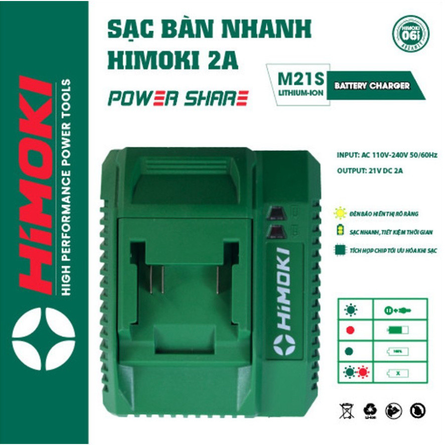 Sạc nhanh Himoki 2.4A Chân pin phổ thông sạc siêu nhanh, đế sạc bàn ...