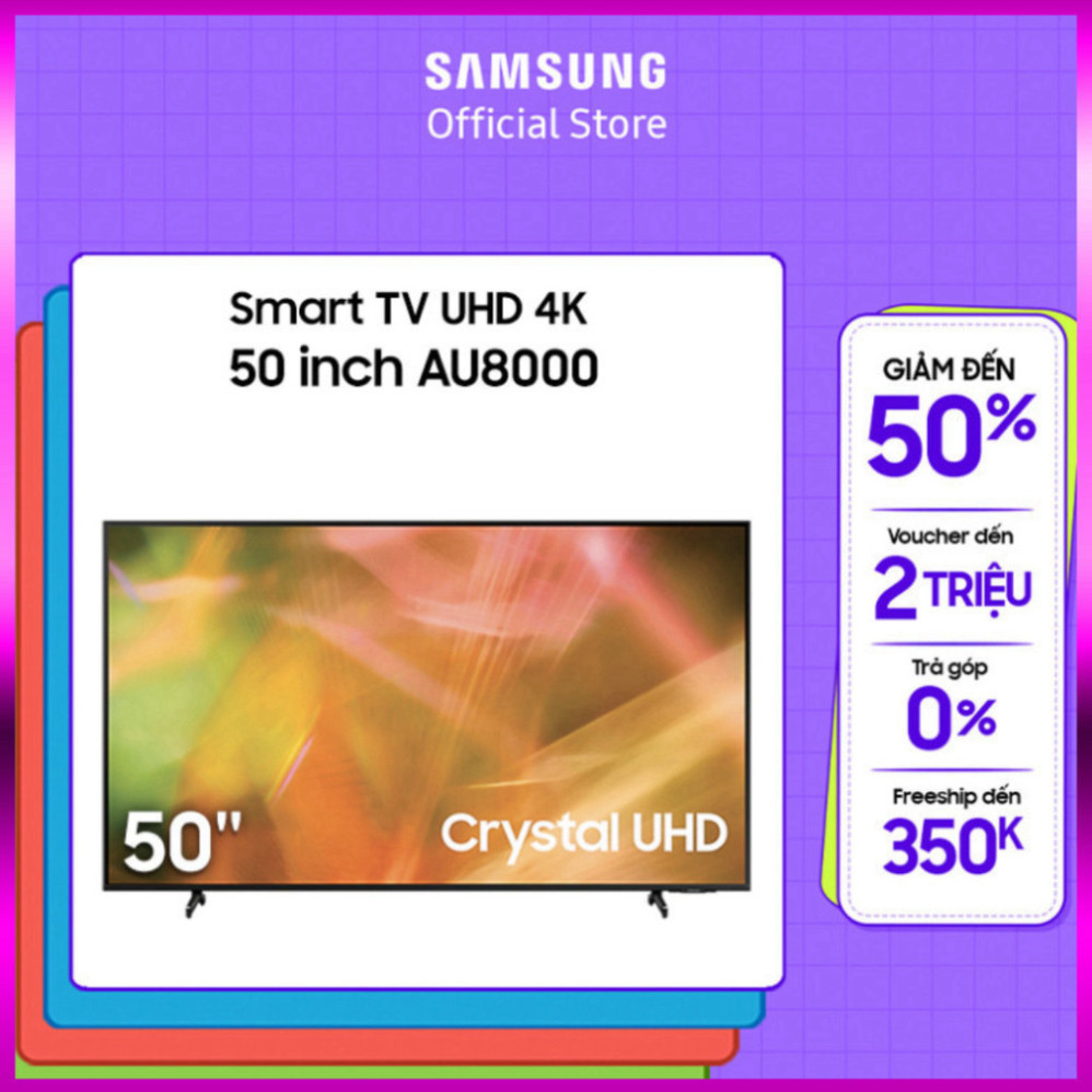Smart Tivi Samsung Crystal UHD 4K 50 inch UA50AU8000KXXV - Miễn Phí Lắp ...