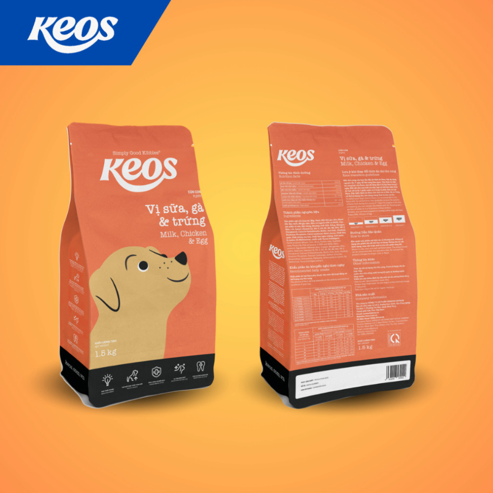 Thức ăn chó con Keos vị gà - sữa - trứng (400gr - 1.5kg) | Shopee Việt Nam