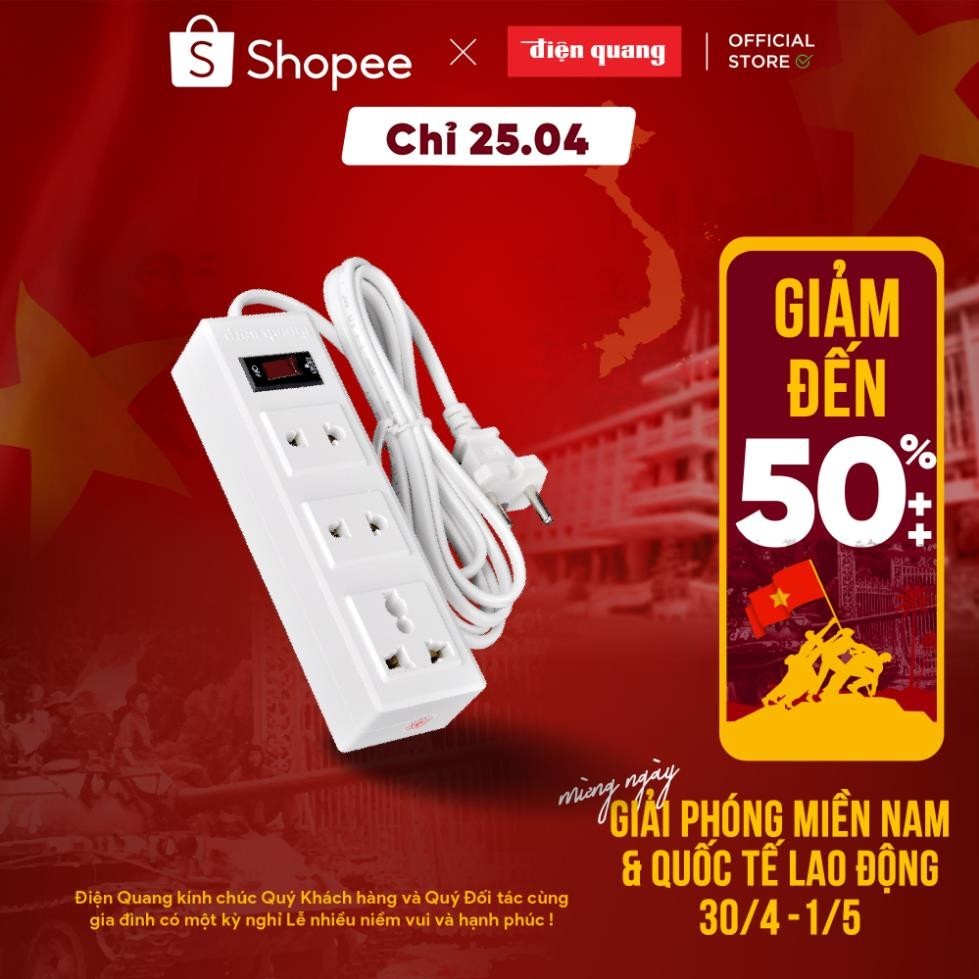 Ổ cắm Điện Quang ĐQ 002A-02 (3 lỗ) | Shopee Việt Nam