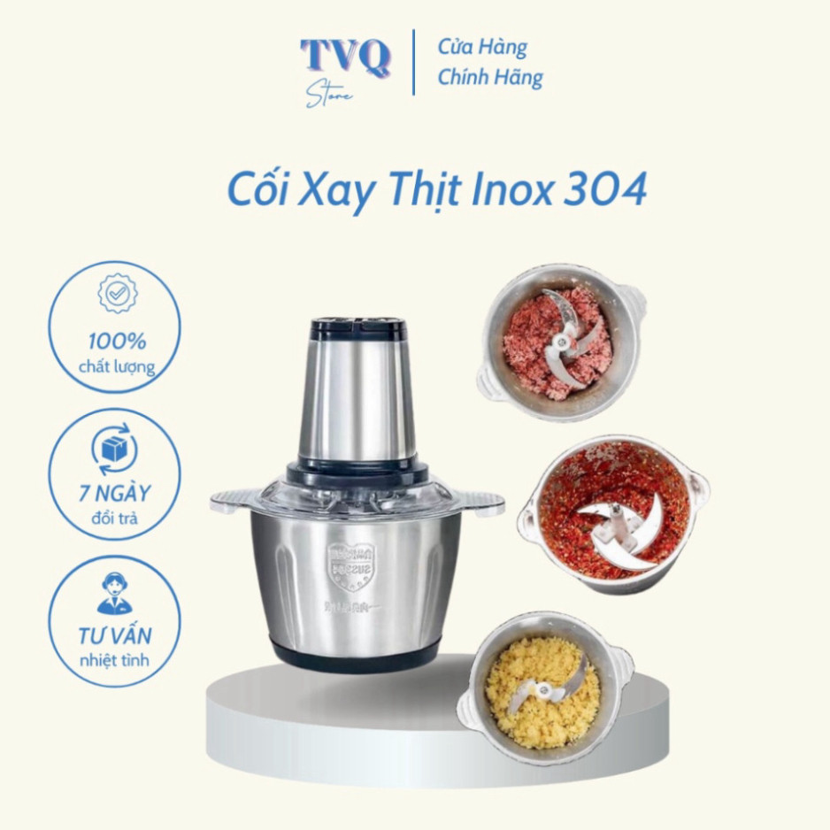 Máy Xay Thịt Inox 304 Công Suất 250W Đa Năng 4 Lưỡi Sắc Bén Dễ Dàng Sử Dụng Cho Gia Đình (TVQ ...
