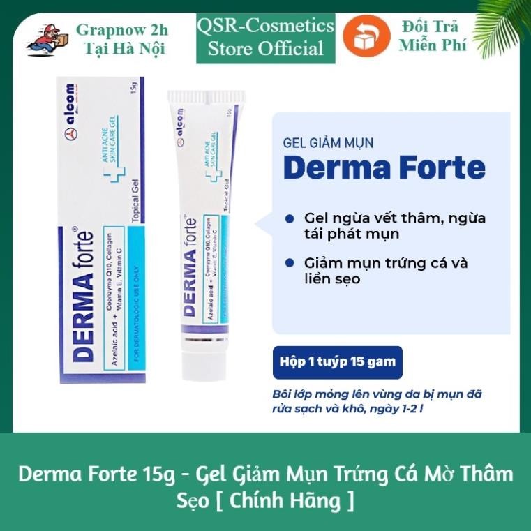 Derma Forte 15g - Gel Giảm Mụn Trứng Cá Mờ Thâm Sẹo [ Chính Hãng ...