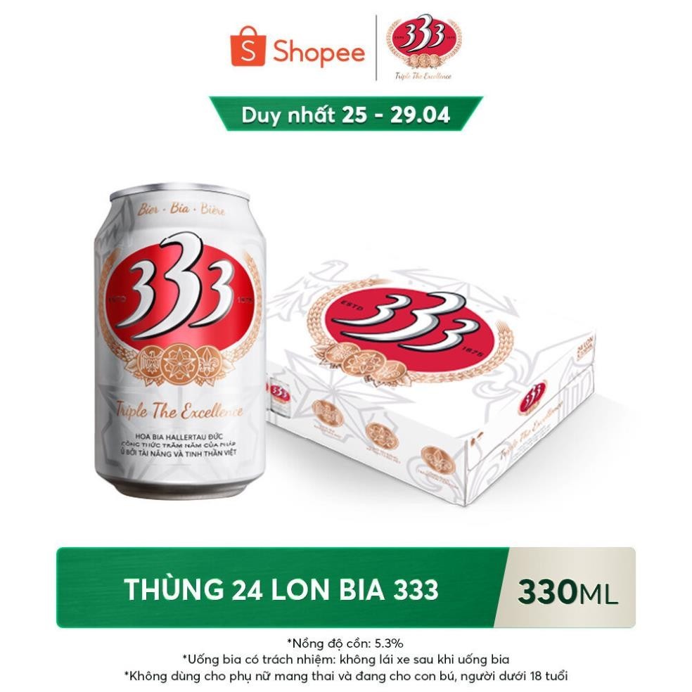 Thùng 24 lon bia 333 - 330ml/lon | Shopee Việt Nam