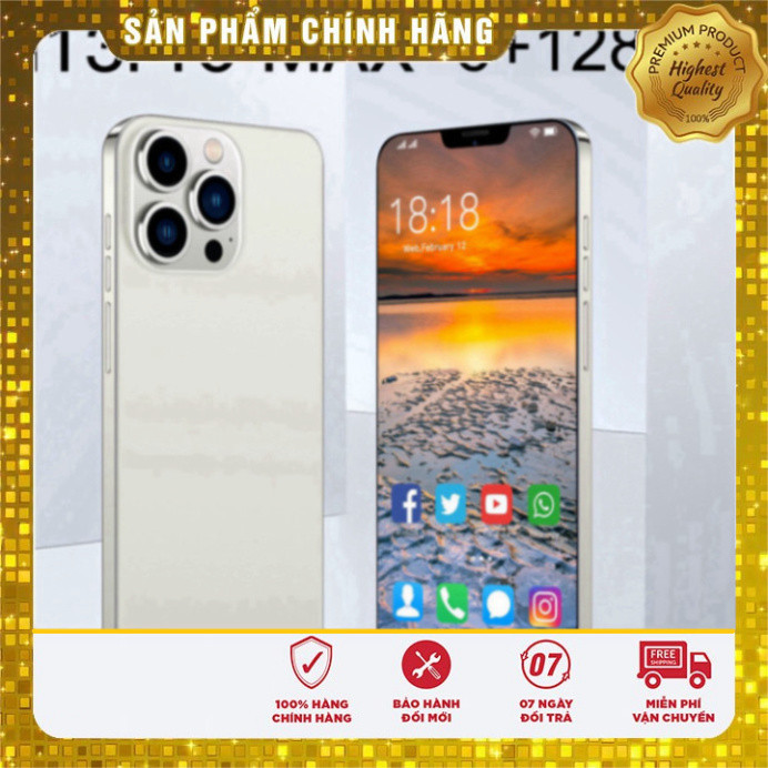 [COD] điện thoại dưới 1 triệu i13 Pro max 6.7 Inch 6+128GB Camera HD ...