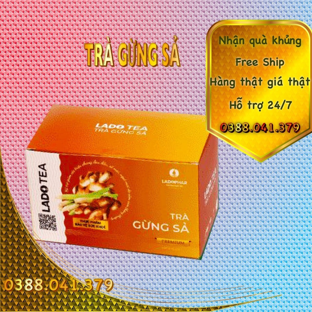 [Atiso cao cấp] Trà Gừng Sả Lado Tea Ladophar Hộp 20 Túi Lọc - giúp giữ ...