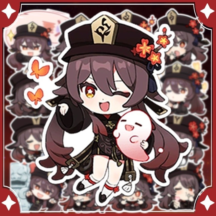 [Genshin Impact] Sticker Hutao - Hình dán chibi hutao ( set 8 / 22 hình ...