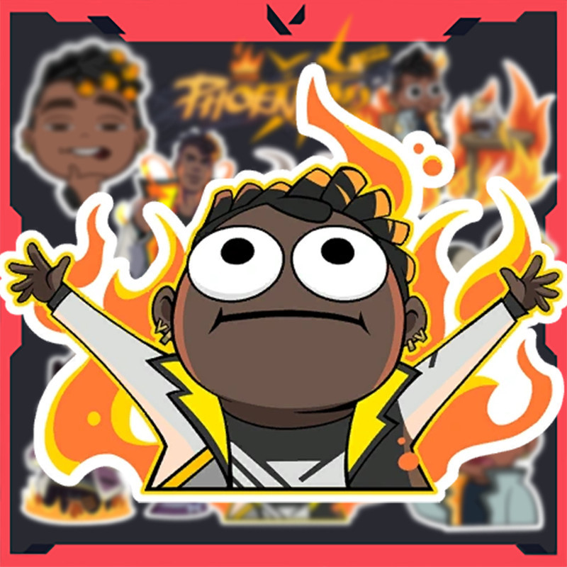 Sticker Valorant - Hình dán Agent Phoenix (set 12 hình) | Shopee Việt Nam
