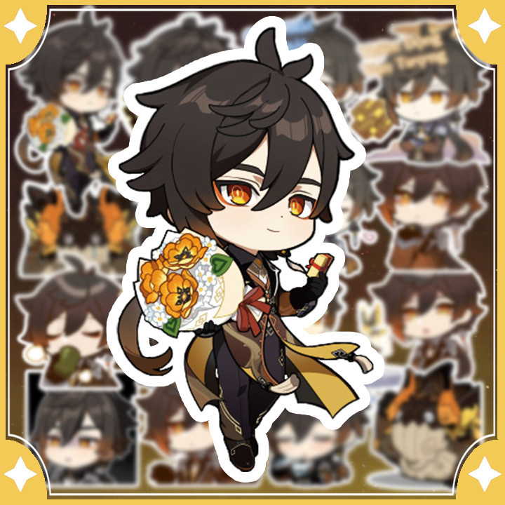 [Genshin Impact] Sticker Zhongli - Hình dán chibi zhongli ( set 17 hình ...