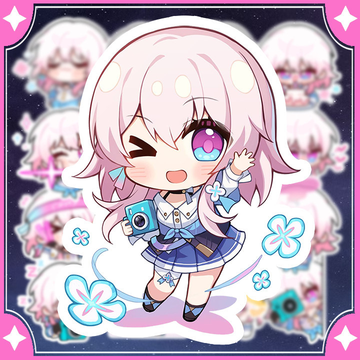 [Honkai Star Rail] Sticker March 7th - Hình dán chibi march 7th ( set ...