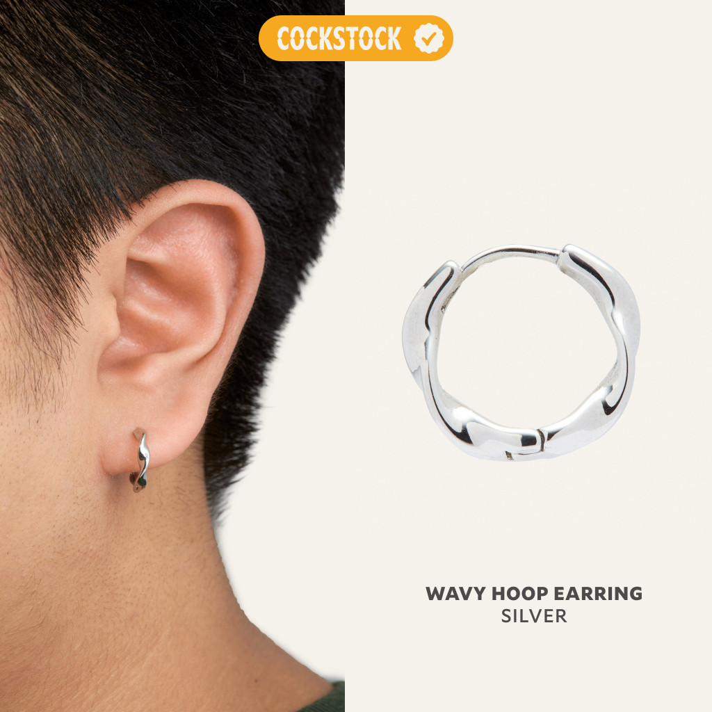 Khuyên tai vòng lượn sóng WAVY HOOP EARRING- COCKSTOCK | Shopee Việt Nam
