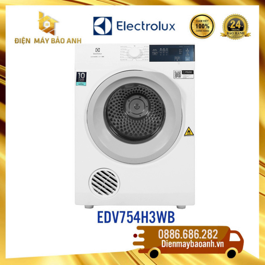 [Miễn phí giao lắp HN] Máy sấy thông hơi Electrolux 7.5kg EDV754H3WB ...