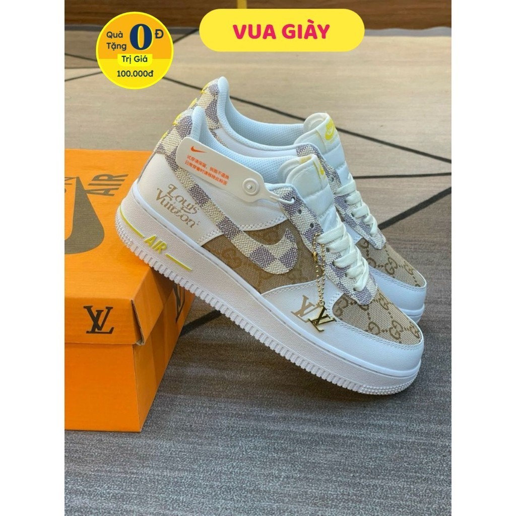 Giày sneaker AF1 LV nâu đế khâu cao 3cm, bản chuẩn lên form năm 2024 | Shopee Việt Nam