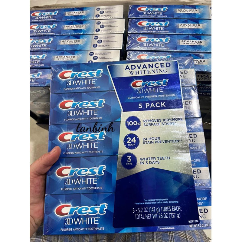 Kem Đánh Răng Crest 3D White Advanced Triple Whitening nhập của Mỹ tuýp ...