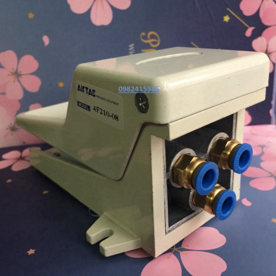 Bàn đạp chân khí nén AirTAc 4F210-08 (Bàn đạp hơi 5/2 ,ren 13 mm ...