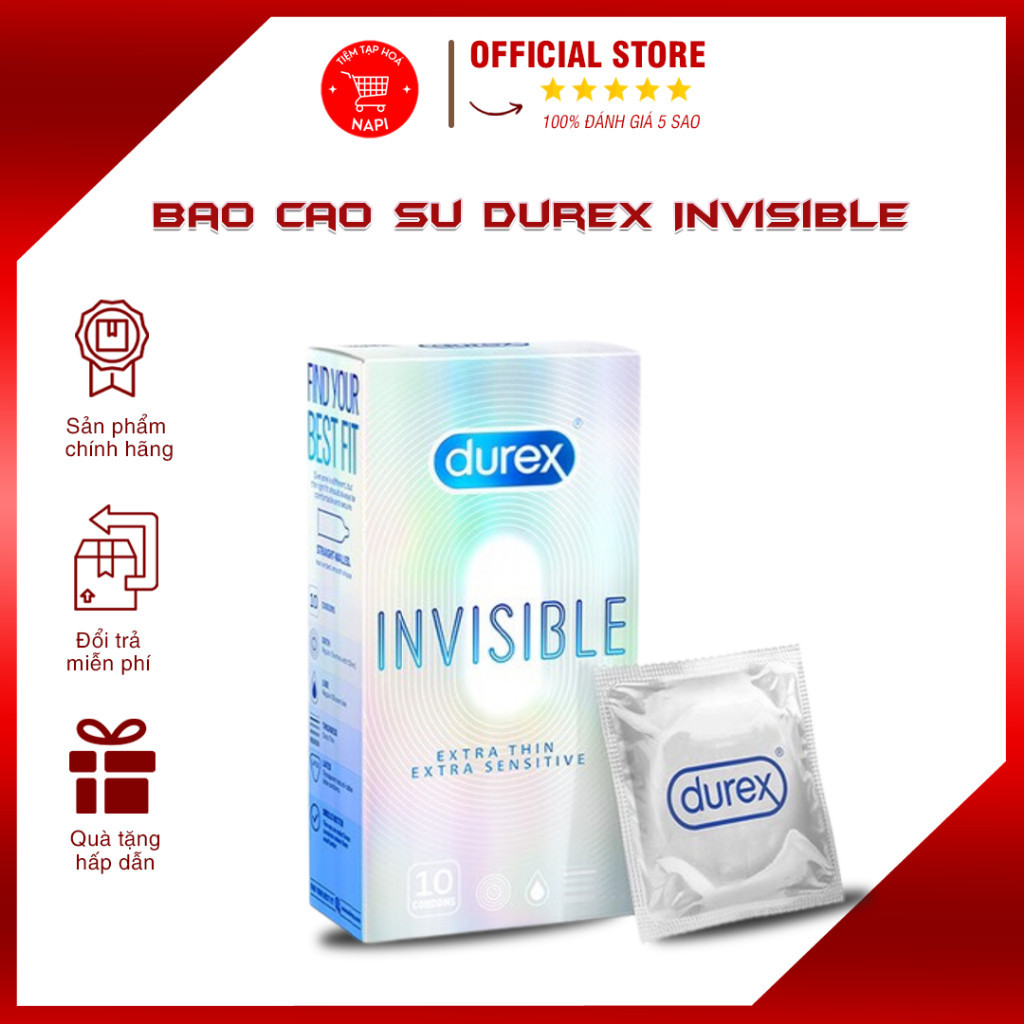 Bao Cao Su Durex Invisible - Bao Cao Su Siêu Mỏng, Nhiều Gel Hàng Chính ...