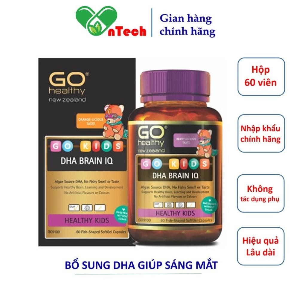 Bổ não Go Healthy DHA BRAIN IQ Tăng cường trí lực thị lực và hệ miễn ...
