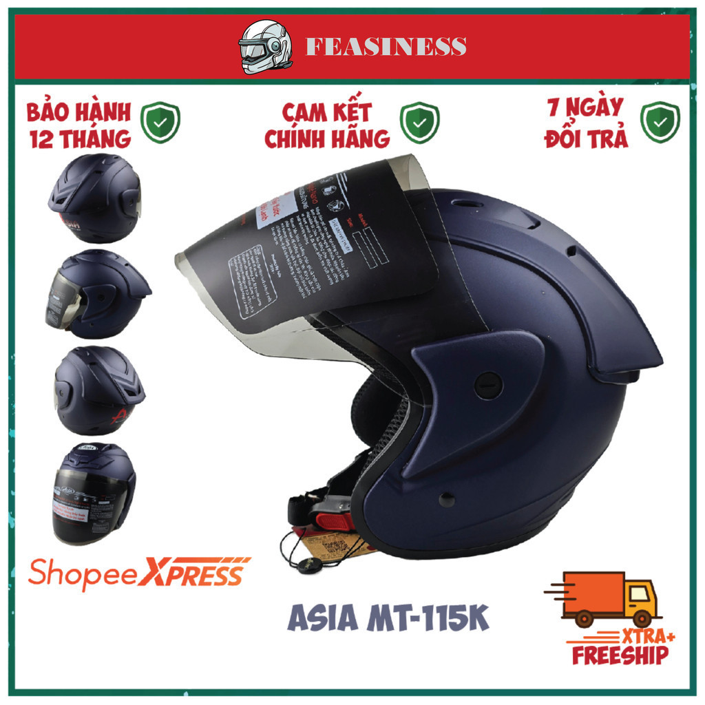 Mũ bảo hiểm 3/4 Asia MT-115 chính hãng,bảo hành 12 tháng,nón bảo hiểm ...