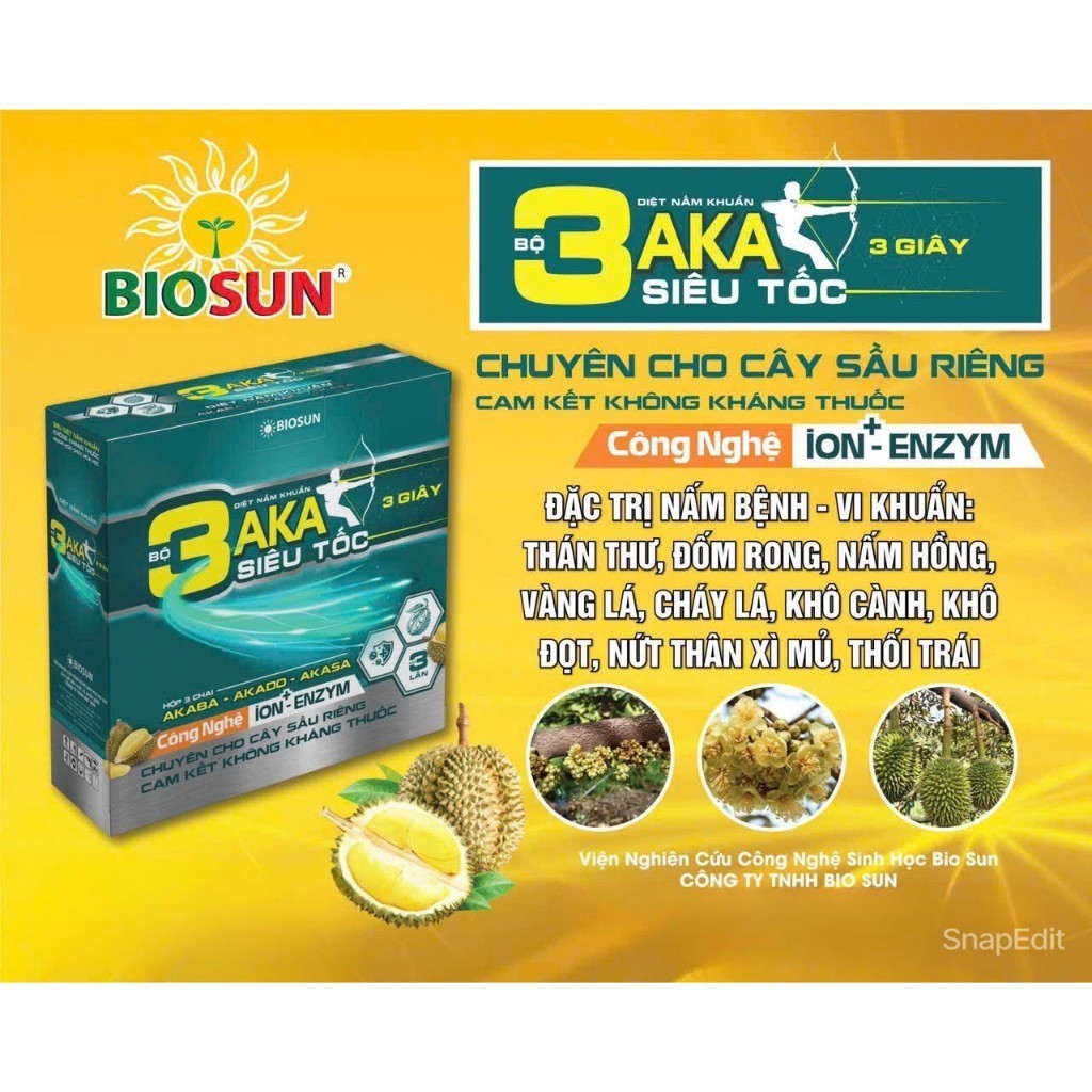 Bộ xử lý nấm bệnh cây trồng 3AKA Biosun hiệu quả nhanh dành riêng cho ...