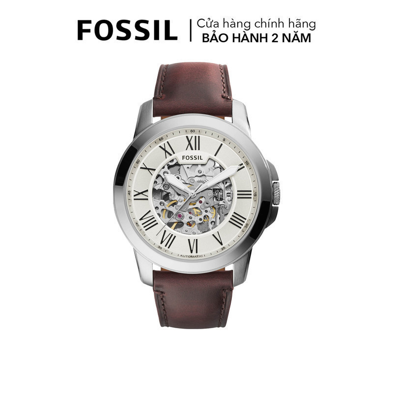 Đồng hồ cơ nam Fossil Grant Automatic, dây da, mặt 45 MM, màu nâu ...