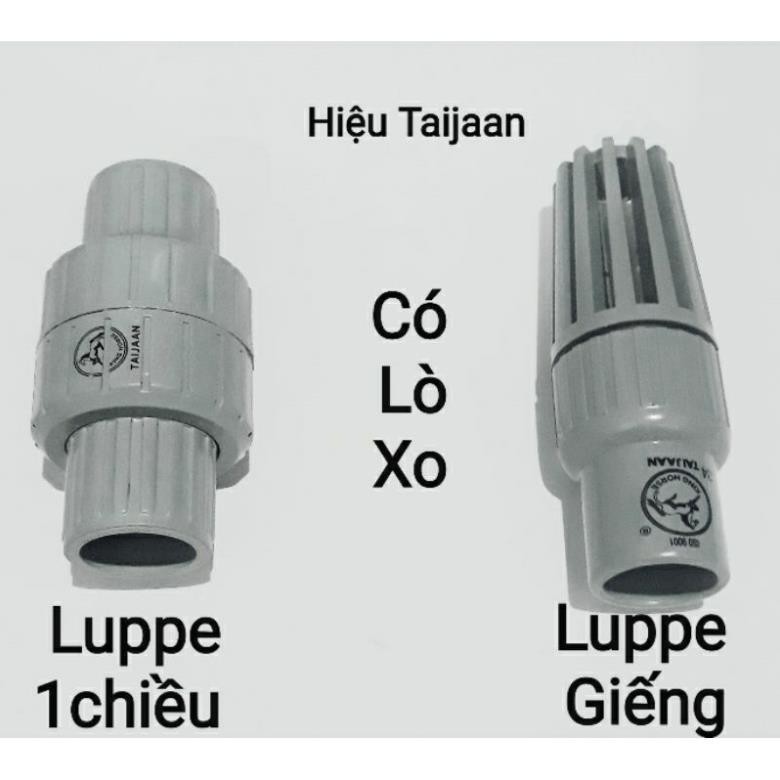Luppe 1 chiều/ Van 1 chiều nhựa TAIJAN có lò xo. Luppe giếng từ phi21 ...