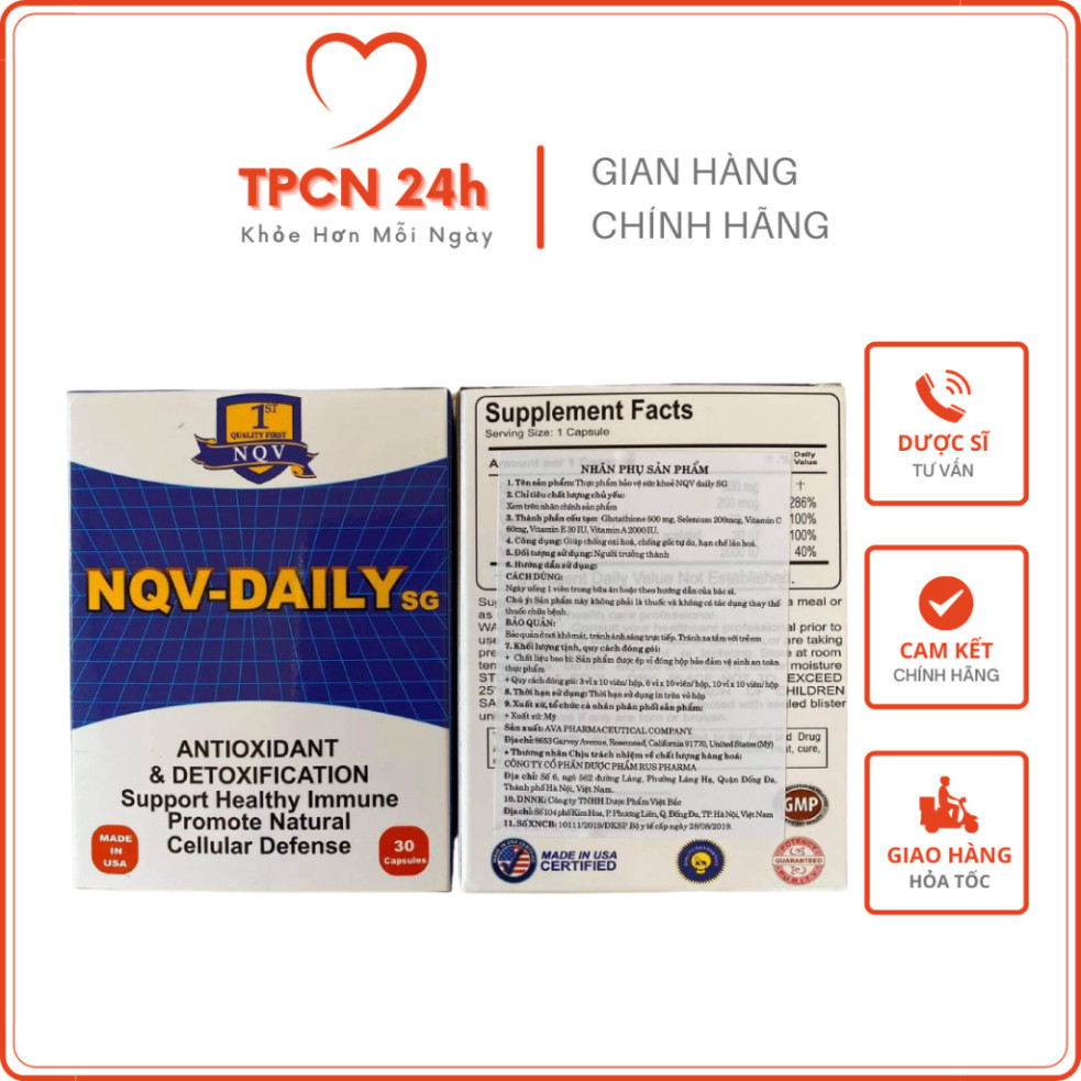 NQV-DAILY SG - Glutathion 500mg thải độc, tăng cường chức năng gan ...