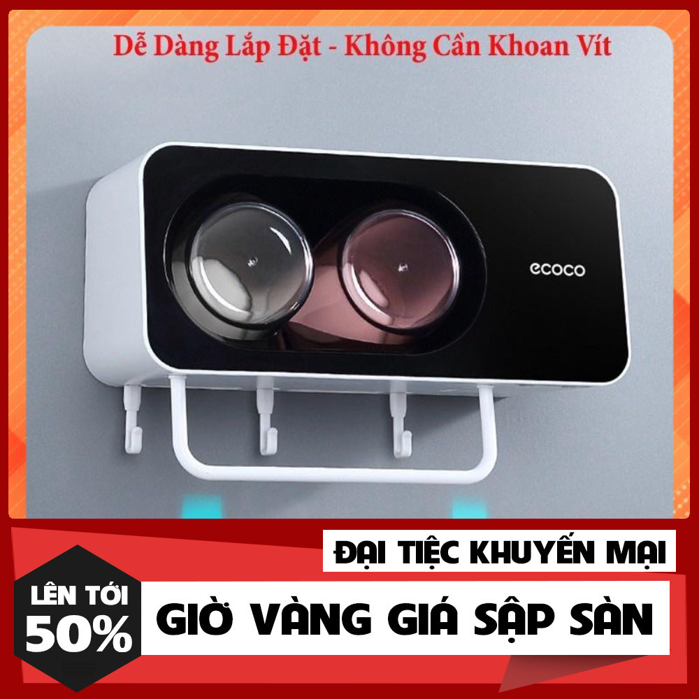 Kệ Cài Bàn Chải Đánh Răng Kèm Cốc ECOCO có thanh Treo Khăn Đa Năng | Shopee Việt Nam