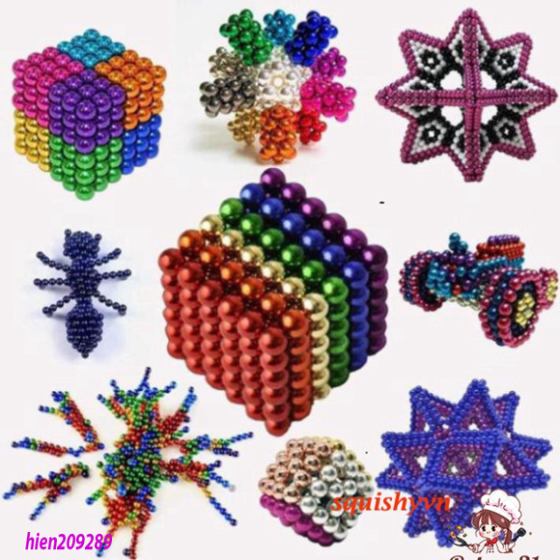 [MẪU TRÒN VÀ VUÔNG] Bộ lắp ghép nam châm từ Bucky Bars 216 pcs) BỘ đồ ...