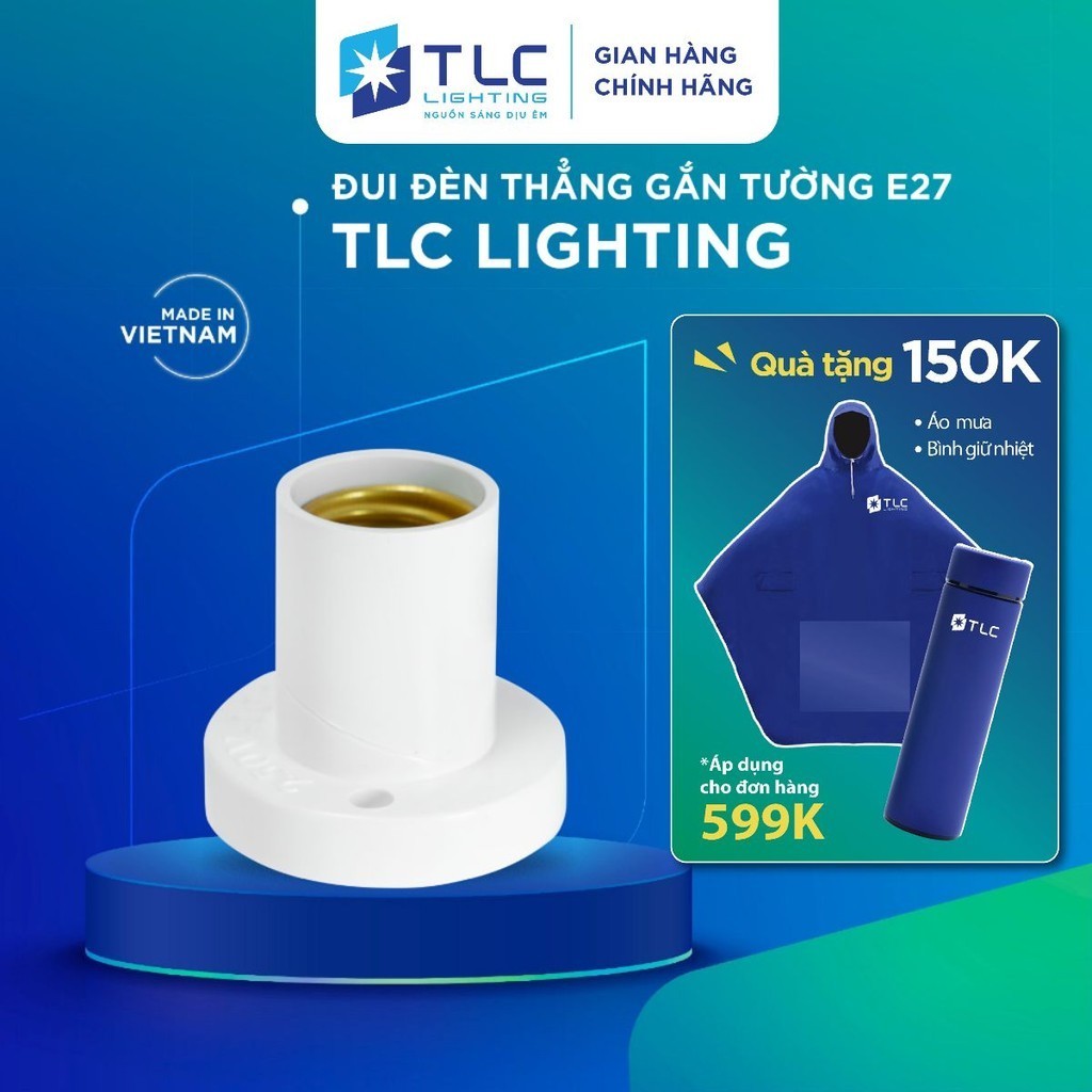 [CHÍNH HÃNG] Đui đèn thẳng gắn tường E27 100W TLC LIGHTING | Shopee ...