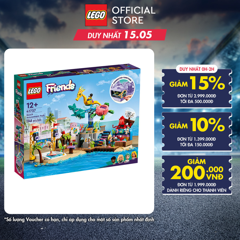 LEGO Friends 41737 Đồ chơi lắp ráp Công viên giải trí ven biển (1,348 ...