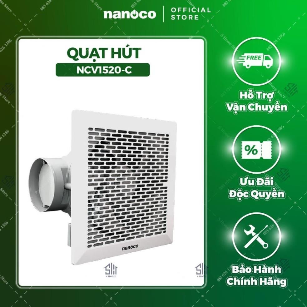 Quạt hút Nanoco âm trần có sử dụng ống dẫn model NCV1520-C/ NCV2020-C ...