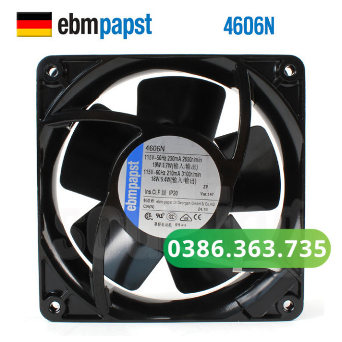 Quạt tản nhiệt Ebmpapst 4606n 12038 115V 19/18W Đầy Đủ Kim Loại Ups Điện Quạt | Shopee Việt Nam