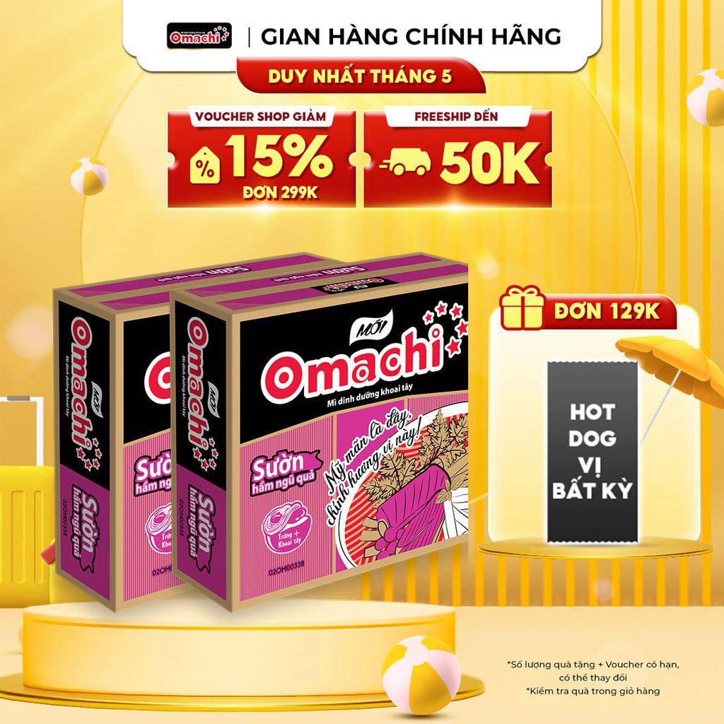 Combo 2 Mì Omachi Sườn Hầm Ngũ Quả Gói 80g - Thùng 30 Gói x 80g ...