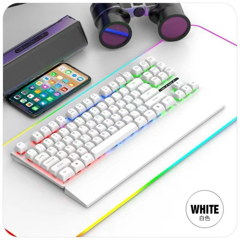 K710-TRẮNG Bàn phím giả cơ cao cấp DIVIPARD K710 có led 7 màu cực đẹp tặng đế kê tay | Shopee ...