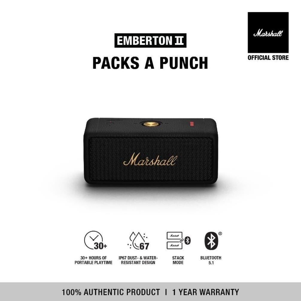Loa Marshall Bluetooth EMBERTON II Portable - Pin lên đến 30h - Bảo ...
