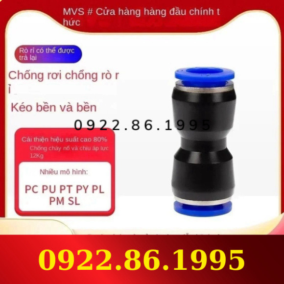 Đầu Nối Nhanh Bằng Khí Nén PU Thông Qua Ống Khí Cứng Cắm Nhanh Pu4/6/8/10 PG6-4/8-6 Đầu Nối Vòi ...