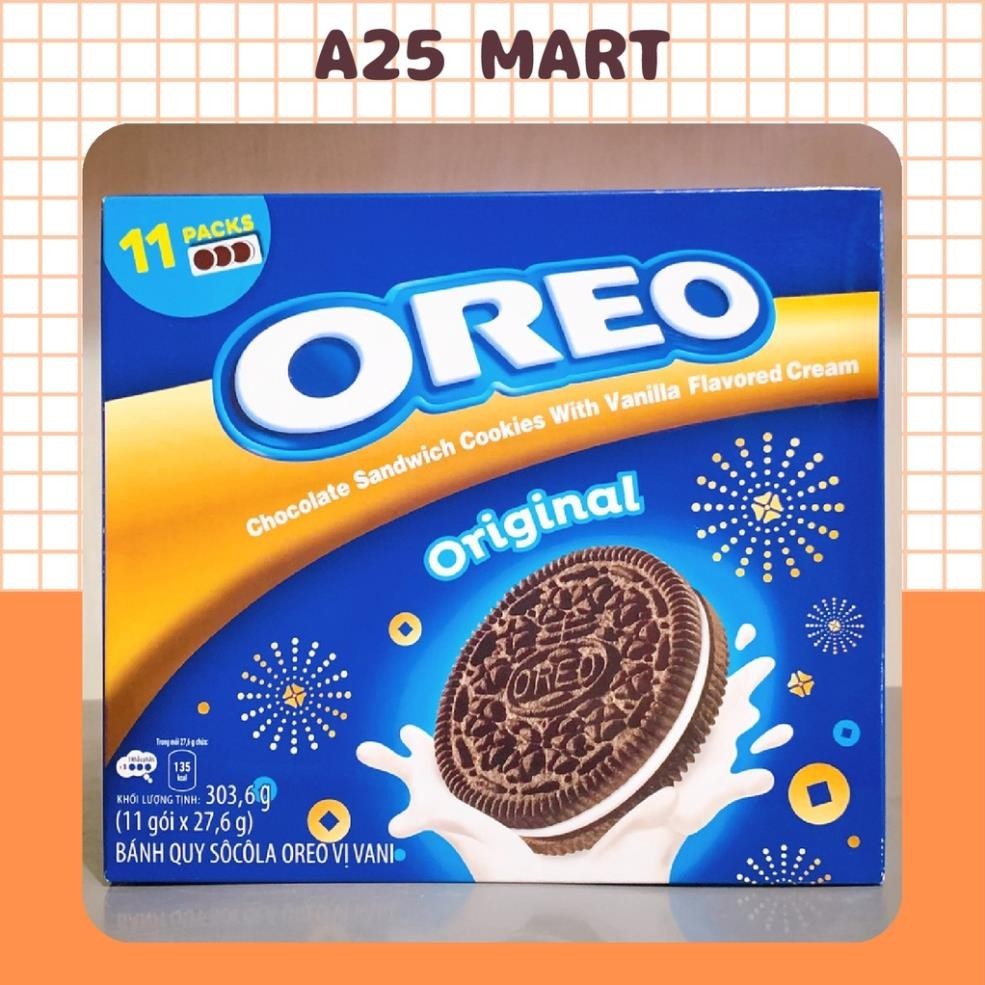 Bánh Quy Oreo Nhân Kem Vani Hộp 303.6g (11 Gói x 27.6g) | Shopee Việt Nam