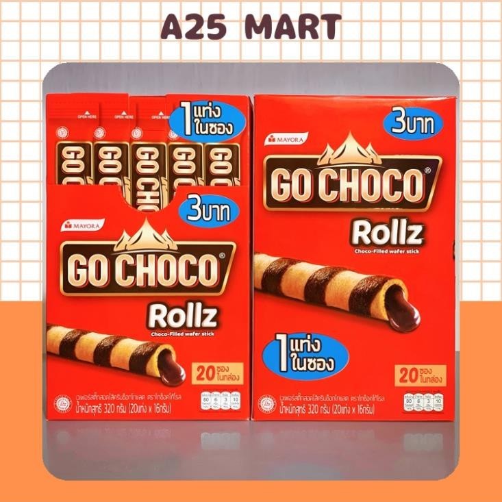 Bánh Quế Xốp Kem Socola Go Choco Rollz Hộp 280g (20 Thanh x 14g) | Shopee Việt Nam