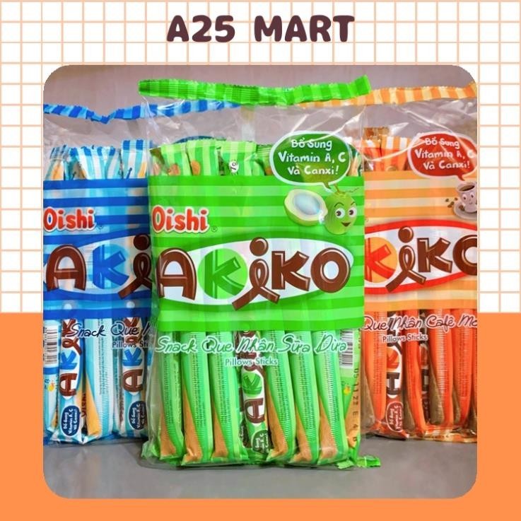 Bánh Snack Que Akiko Oishi Nhân Sữa/ Dừa/ Cà Phê Moka/ Phô Mai Gói 160g (20 Gói x 8g) | Shopee ...