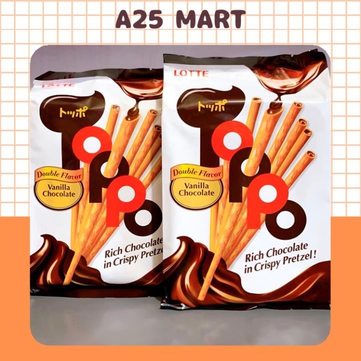 Bánh Que Toppo Nhân Socola Hương Vani Lotte Gói 132g | Shopee Việt Nam