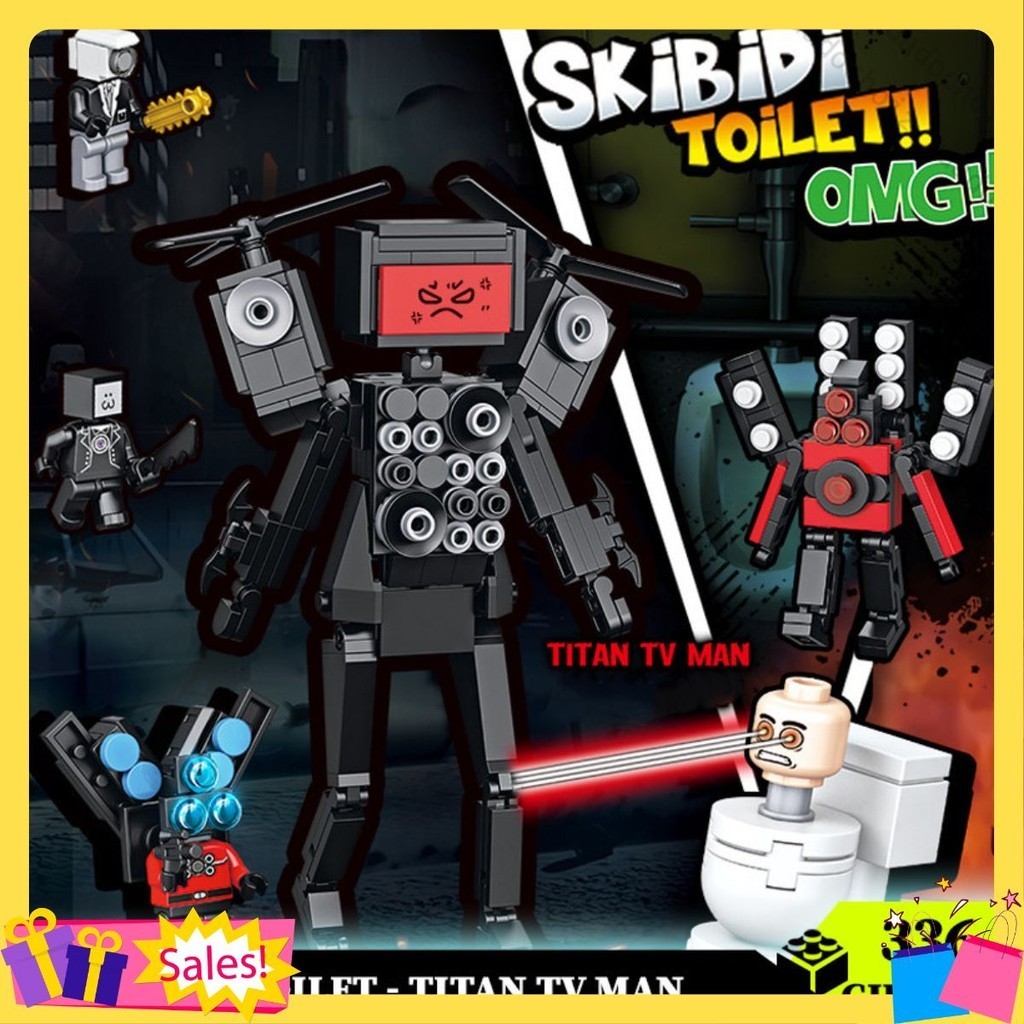 (Hotnew) Mô hình lắp ráp lego skibidi toilet titan tvman, đồ chơi skibidi lego mini nhân vật ...