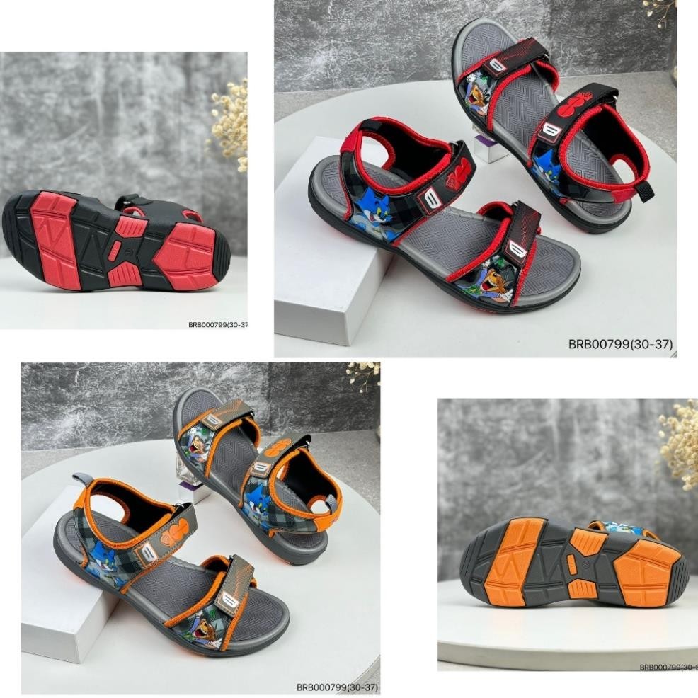 Sandal bé trai size 30-37 - Dép quai hậu học sinh quai dán Tom và Jerry ...