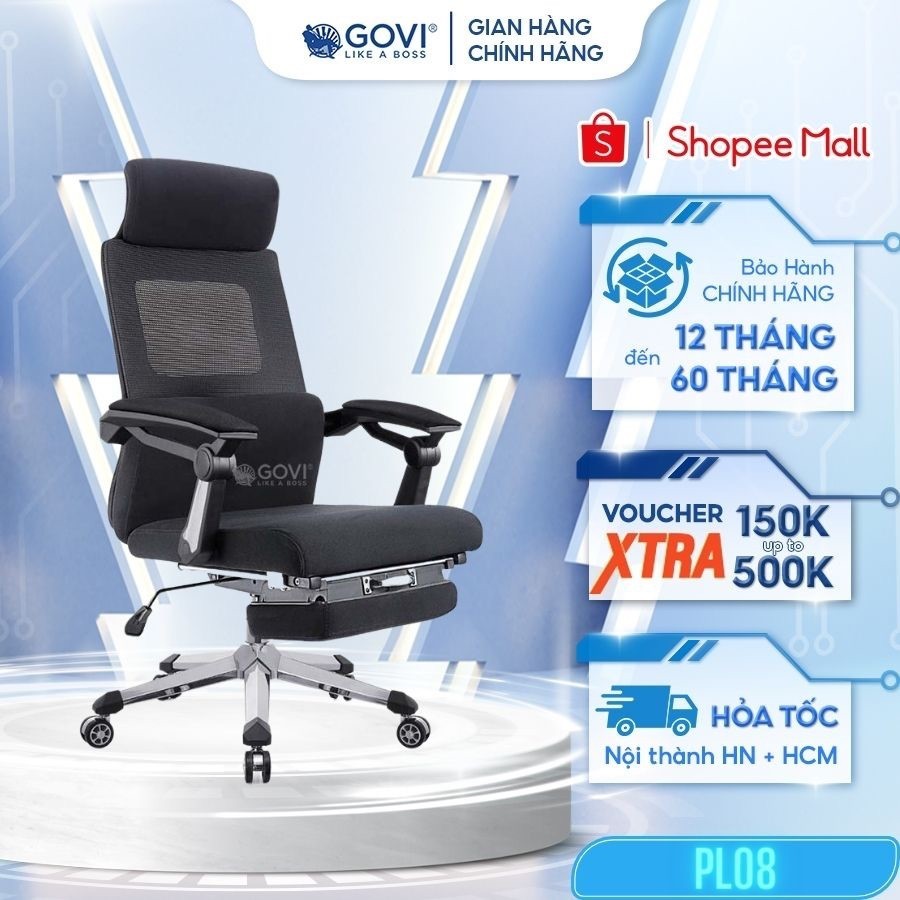 Ghế công thái học GOVI Ergonomic Plato PL08 Pro - Thiết kế tựa đầu cố ...