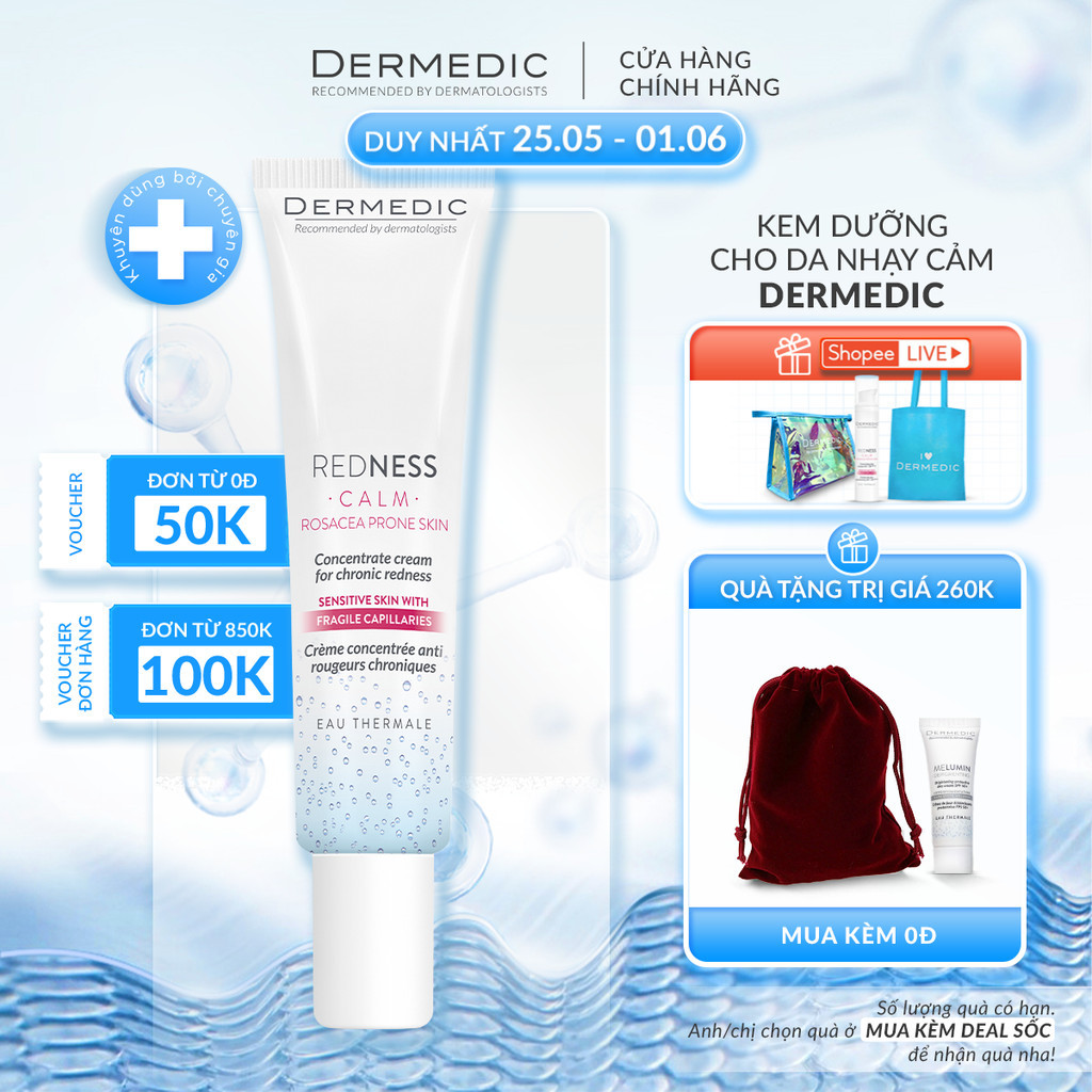 Kem dưỡng Dermedic phục hồi da mỏng yếu nhạy cảm Redness Concentrate ...