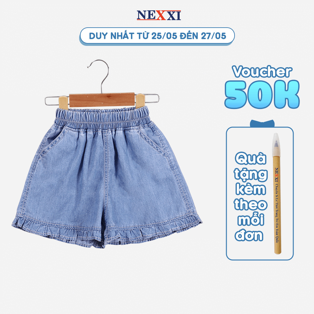 Quần Đùi Jean Ống Bèo Cho Bé Gái Nexxi | Shopee Việt Nam