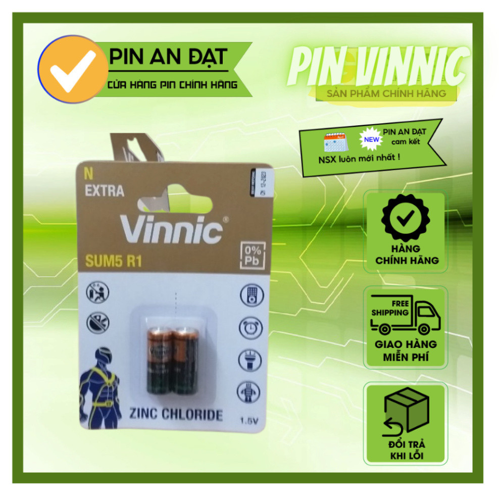 Pin Sum5 LR1 size N 1.5v Vinnic E90 AM5, LR1, SUM 5, pin R1 - vỉ 2 viên ...