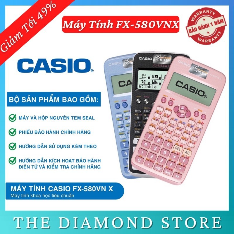 Máy Tính Casio FX 580 VNX - Hàng Chuẩn Với 521 Tính Năng Bảo Hành 7 Năm ...